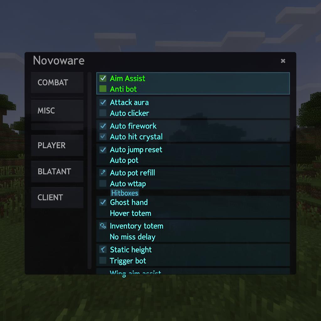 Novoware — Premium Minecraft PvP Client 2025 | Performance & Modules